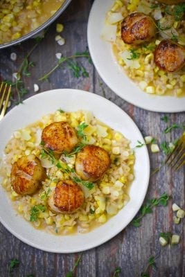 Seared Scallops with Fresh Corn Risotto - What Should I Make For...
